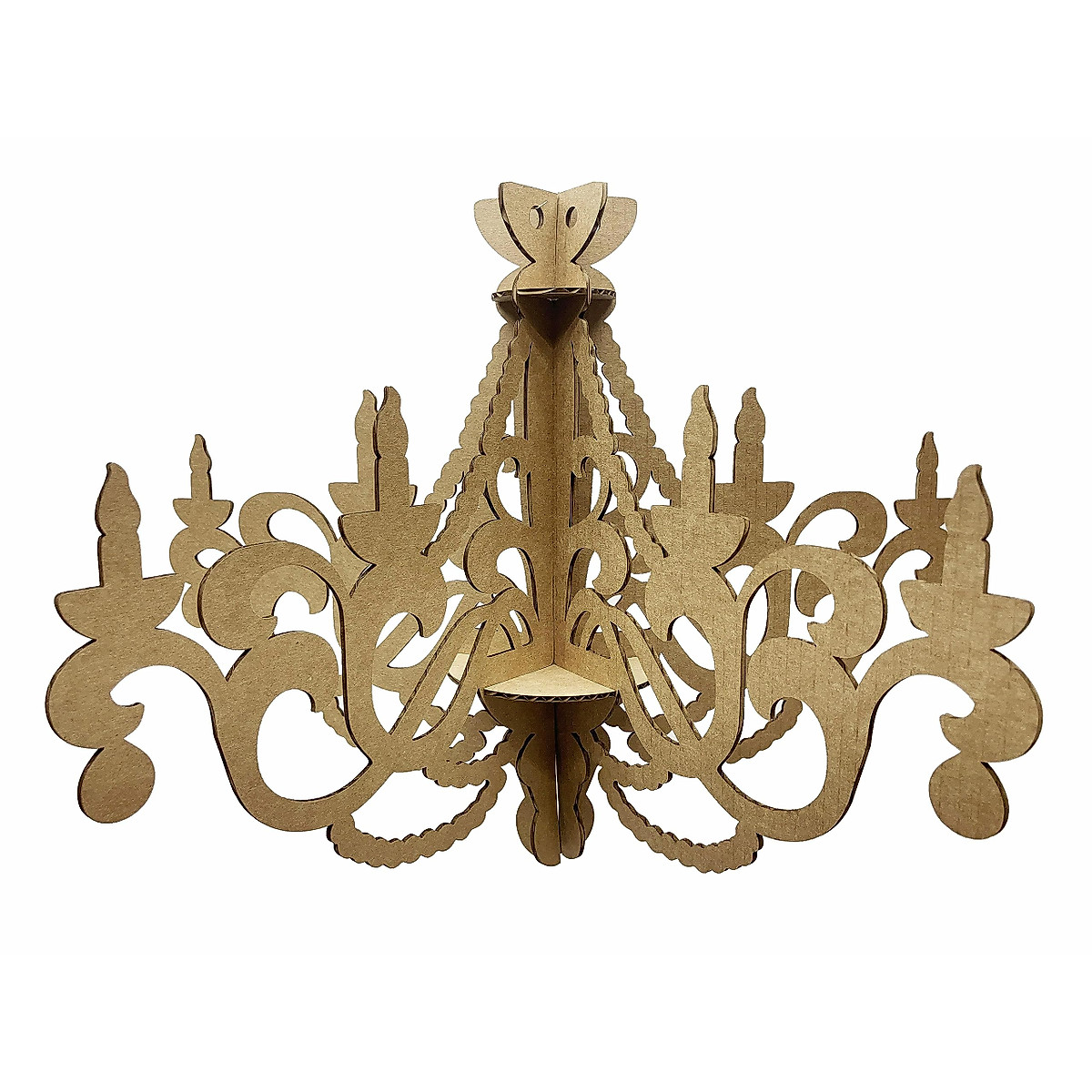 20'' wide Cardboard chandelier Model 2 | 5 branches | perfect decoration for ceiling | lightweight | made in USA | Model 2