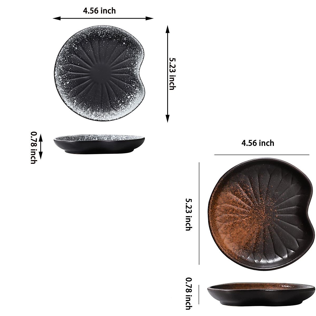 NJLJOM 2 Pack Ceramic Spoon Rest For Stove Top, Heat-Resistant Utensil Rest for Kitchen Counter, Coffee Spoon Rest, Dessert Plates，Small Serving Plates, Kitchen Accessories (Deep Color)