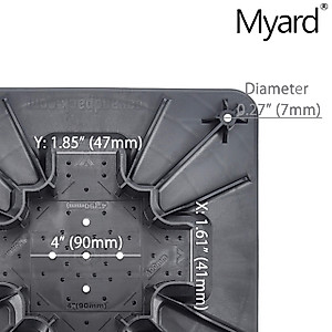 PNP153544 Myard Deck Foundation Block for Wood Composite Floor Frame Pier Shed Base Footing Post Beam Support (Qty 4, Black)