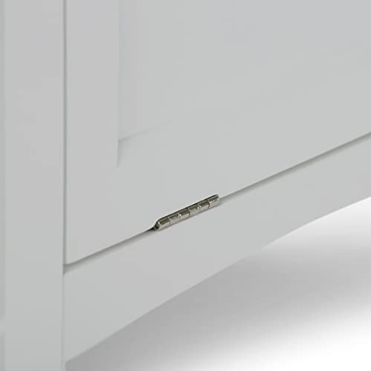 SIMPLIHOME Avington 29.9 inch H x 20.5 inch W Laundry Hamper in Pure White with 1 Storage Compartment, for the Bathroom