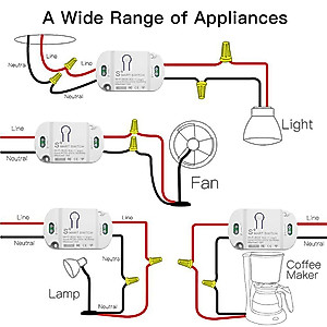 16A Basic Wireless Smart Switch，Wi-Fi Light Switch Compatible with Alexa & Google Home & SmartThings,FCC Certified,No Hub Required Support DIY Module (2-Pack)