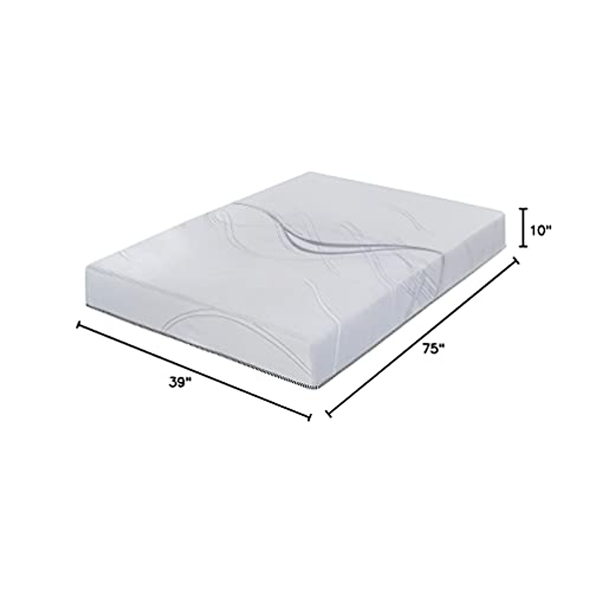 PrimaSleep 10 inch Hybrid Spring Mattress,Gel Memory Foam,White (Twin)