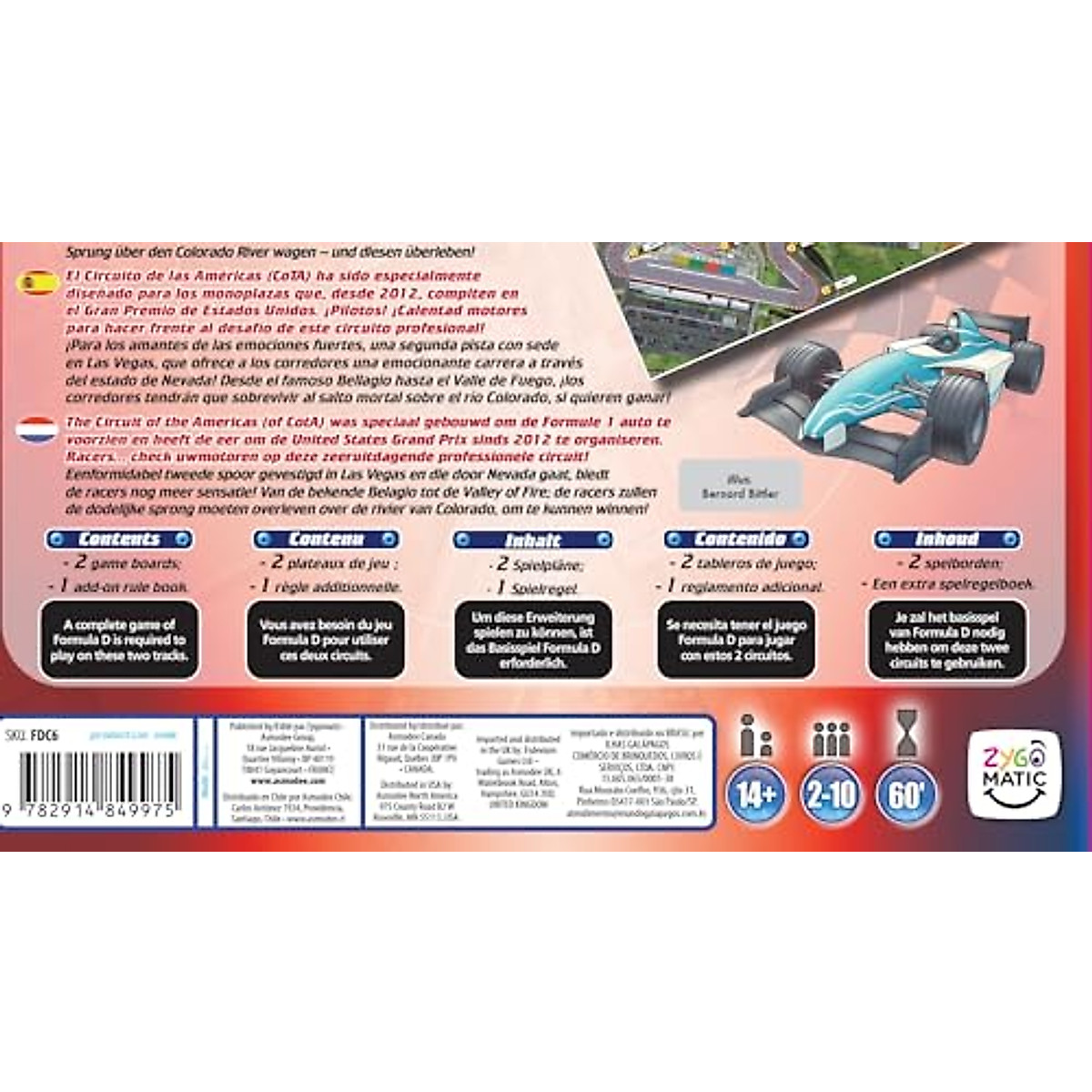 Formula D Board Game Austin - Nevada EXPANSION - Race An Iconic Circuit and Conquer Treacherous Tracks! Strategy Game for Kids & Adults, Ages 8+, 2-10 Players, 60 Minute Playtime, Made by Zygomatic