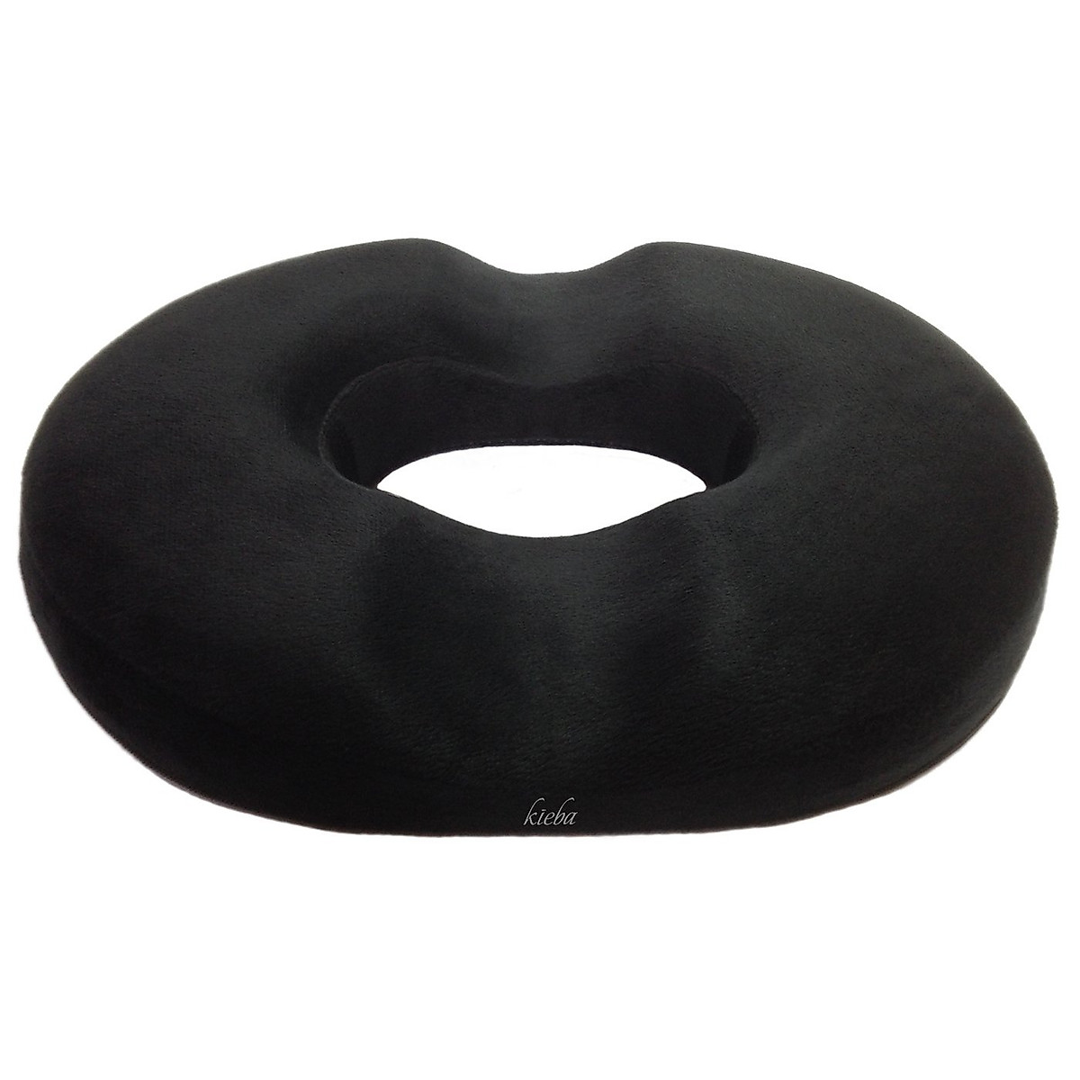 Kieba Hemorrhoid Treatment Donut Tailbone Cushion, Prostate Pillow, Pregnancy, Post Natal, Bed Sores, Coccyx, Sciatica, 18 Inches. Ultra Premium Comfort Foam (Black)