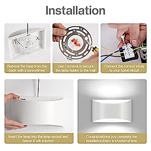 Aiilsmp White Modern LED Wall Sconces Hardwired Wall Sconces Indoor Up and Down Wall Mount Light for Living Room, Bedroom, Hallway Cool White 6000K(with G9 Bulbs)