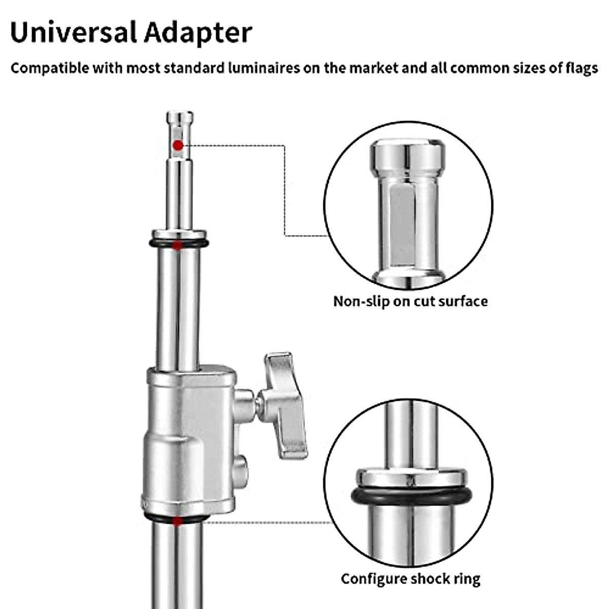 Heavy Duty Extension Boom Arm Bar for Photography C Stand and Light Stand,Adjustable 3.6-8.2ft Crossbar Holding Arm with Sand Bag for Softbox,Studio Strobe,Monolight,LED Video Light,Reflector ect.