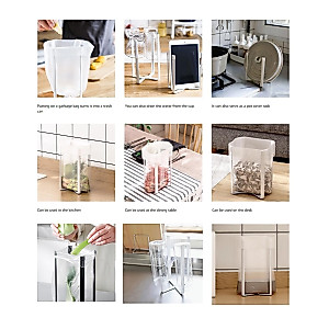 Mukkuri Kitchen Stand Holder, Plastic Bag Drying Rack, Multifunctional Countertop Cups Bottles Drying Rack for Plastic Bags, Bottles and Cups, Shelf Trash Bag
