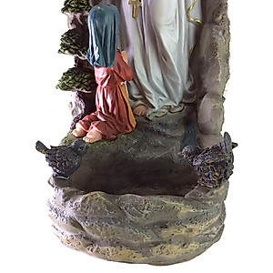 Luciana Collection 22" Our Lady of Lourdes Hand Painted Resin Outdoor Garden Statue Water-Based