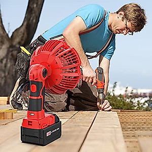 Hipoke Cordless Portable Fan Powered by Milwaukee M18 18V Lithium-ion Battery, Handheld Fan with 9W LED Light, USB Port, Rechargeable fan for Camping Tent Office Travel, Milwaukee Tools Summer Gift