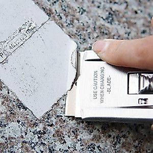 MANUFORE Portable Multi-Purpose Stainless Steel Razor Scraper for Cleaning Glass, Stove-top, Window, Floor with 10 Stainless Steel Blades