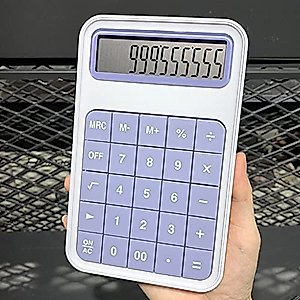 MJWDP 12 Digit Desk Calculator Large Big Buttons Cute Candy Color Financial Business Accounting Tool Battery School (Color : A, Size : 17cm X 10 X 1.6cm)