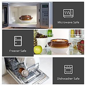 SZUAH 17 OZ French Onion Soup Bowls Set of 4, French Onion Soup Crocks Oven Safe Soup Bowls with Handles, Dishwasher, Microwave, Broiler Safe, Ceramic Bowl Set for Stews, Soup, Cheese & Chili