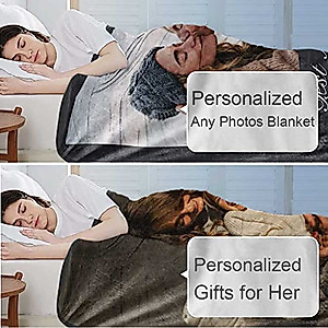 DayOfShe Gifts for Mom-Custom Blanket for Grandma Mother Gifts, Personalized Mom Photo Blanket as Best Mom Ever Gifts from Son