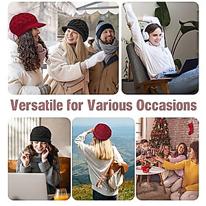 YSense 2 Pack Womens Winter Hats Warm Knit Hat Slouchy Beanie Cap with Brim Gifts