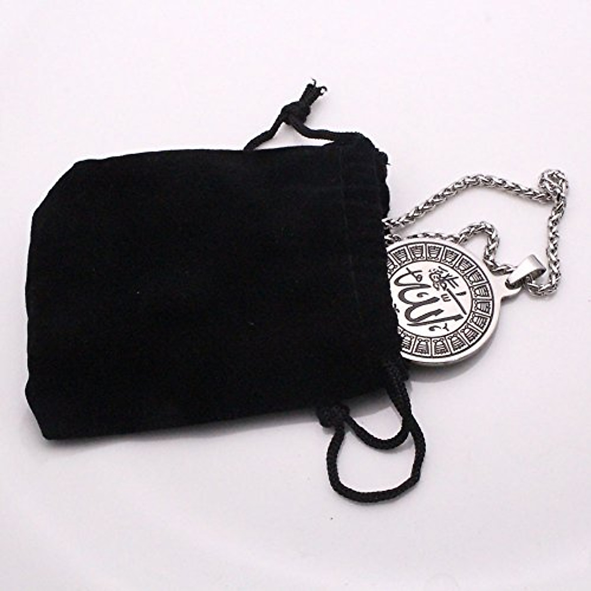 ZKDC Engraved islam Muslim Quran Allah stainless steel necklace with 60 cm chain