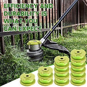 A ANLEOLIFE .080in Twisted Line Spool #AC80RL3 for RYOBI Cordless Auto-Feed String Trimmers 18v 24v and 40,11ft-Long (12 Spools & 2 Cap)