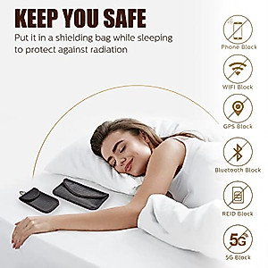 4 Pack Faraday Bags for Key Fob Cell Phone Faraday Cage Protector Anti Theft Key Case Keyless Signal Blocking Key Pouch Remote Entry car RFID Blocker, 2 Sizes(Black, Red,Carbon Fiber Textured)