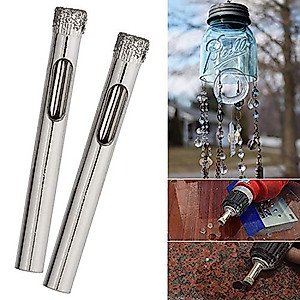 10 Pack Diamond Drill Bit Set, 6mm (1/4inch) Small Diamond Hole Saw Kit for Glass, Ceramics, Porcelain, Ceramic Tile, Marble