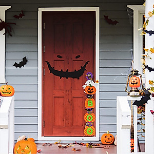 Supla 8 Sets Halloween Craft Kits Fall Kids Crafts DIY Halloween Doorknob Hanger Decorations Art Sets Foam Halloween Pumpkin Ghost Boo Bat Owl Stickers for Kids Halloween Classroom Party Activity