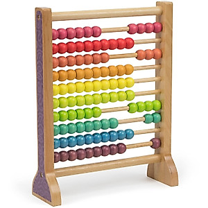 Imagination Generation Wooden Abacus Classic Counting Tool, Counting Frame Educational Toy with 100 Colorful Beads
