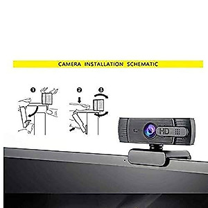 1080p Full HD Webcam with Stereo Microphone Widescreen for Video Calling and Recording Flexible Rotatable Clip for Laptops Desktop and Gaming Black Suitable for Home Computer eq