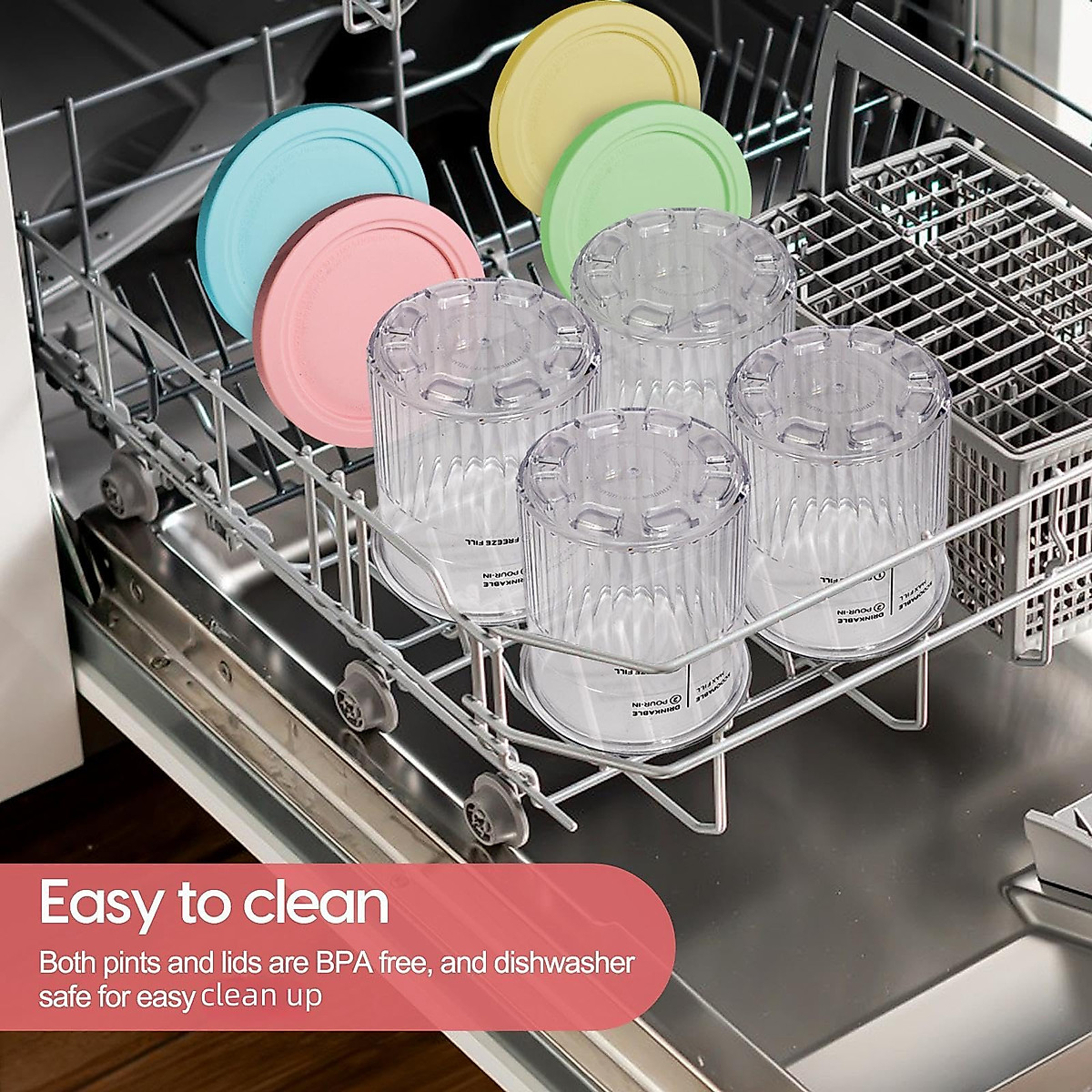 Generic Fit For ninja creami pints and lids - 4 pack Pot Compatible with NC501 NC500 Series 11-in-1 Creamer Ice Cream Maker Machine 4 Pack 24OZ NC501 Ninja Creami Deluxe XL Cups BPA Free