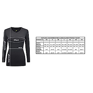 Natural Uniforms Women's Long Sleeve V-Neck T-Shirt Under Scrub (White, Medium)