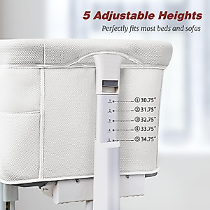 VaVaSoo Rocking Bassinet for Baby Automatic Bedside Bassinet Electric Baby Cradle 5 Heights Adjustable Bedside Sleeper for Babies Infant Smart Auto Rocking Crib 3 in 1 Baby Bassinet on Wheels, White