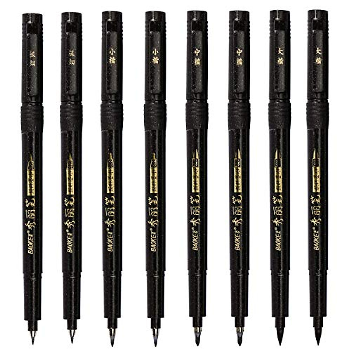 Fhyhej Hand Lettering Pens,Calligraphy Pen,Refillable - 4 Size(8 Pack),for Beginners Writing,Water Color Illustrations,Multiliner, Sketching,Art Drawing Illustration,Art Marker Set