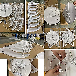 Modern Dimmable LED Ceiling Light Living Room Chandelier Metal Acrylic with Remote Control Flush Mount Ceiling Lamp Chic Design Kitchen Hanging Lamp Bedroom Painted Finish Pendant Lighting (33.4")