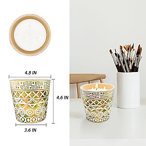 Citronella Candle, 20 oz - Coarse Ceramic 3 Wick Large Candle Outdoor Indoor Citronella Scented Candle, Made with a Blend of Natural citronella Oil and Soy Wax