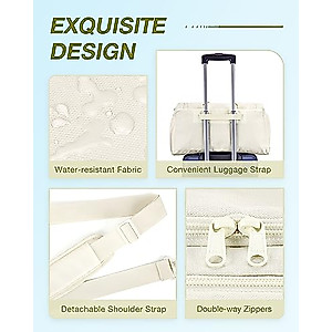 Gym Bag, BAGSMART 31L Sports Travel Duffle Bag With Shoe Compartment, Waterproof Gym Duffel Bag for Men/Women Travel, Carry On Weekender Workout Bag, Beige