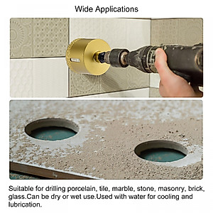 uxcell Brazed Diamond Core Drill Bits 85mm Hole Saws with M10 Arbor Adapter for Porcelain Tile Marble Concrete Stone Brick