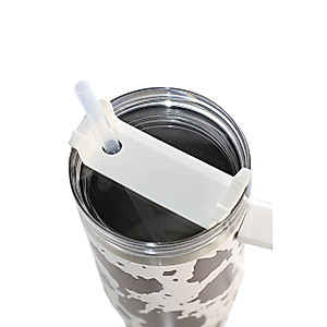 QEAGVJ 40oz Cow print Insulated Tumbler With Lid and Straws,Stainless Steel Coffee Tumbler with handle,Double Vacuum Leak Proof Travel Mug Coffee Mug Cup Water Bottle For Home, Office, Party…