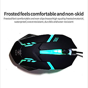 SKYAE Wired Game Mouse Gaming Aggravating Iron Board Durable Use Shu Beautiful Cool USB Games Office Mouse Home Black