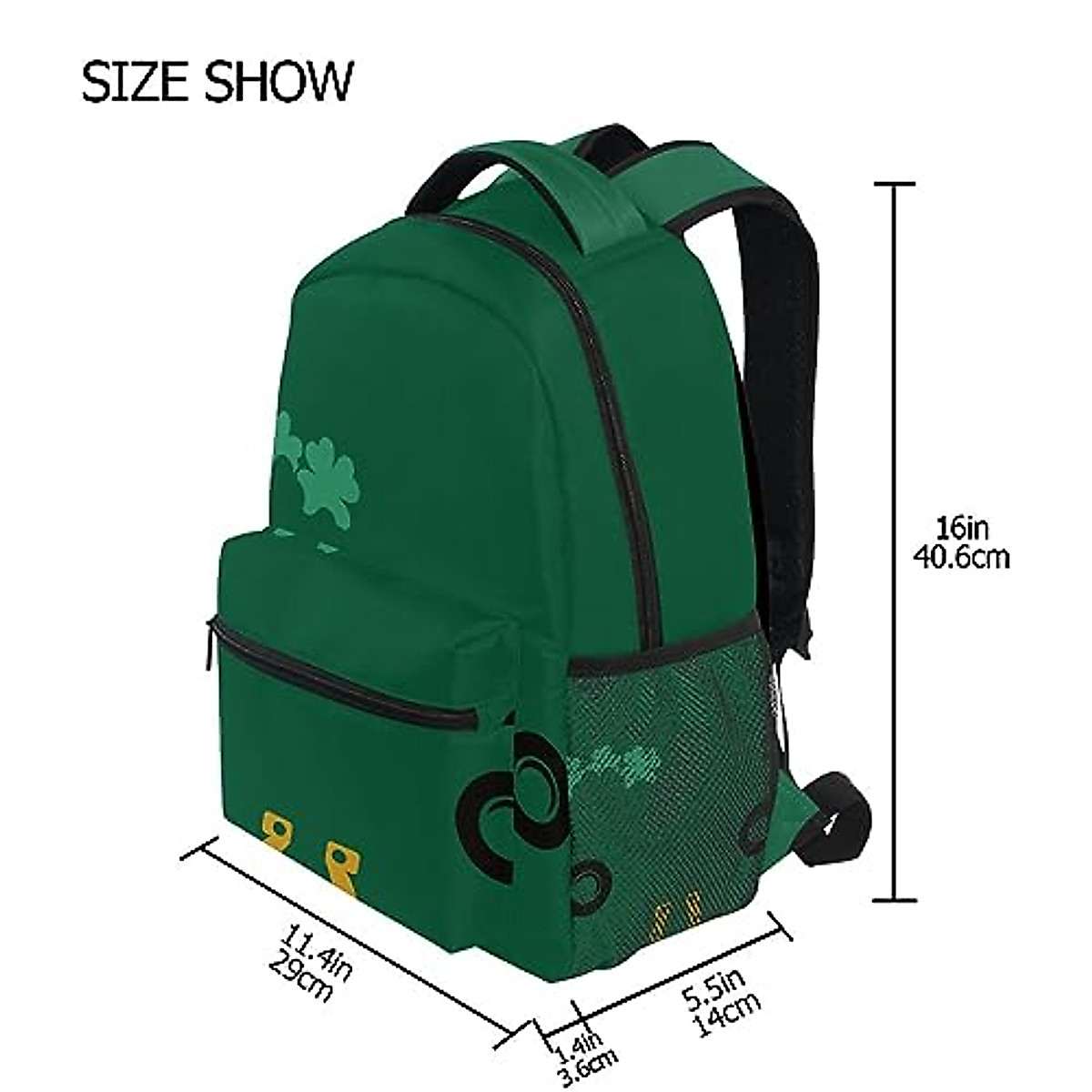 ODAWA Luck Truck Shamrocks St Patricks School Bookbag Big Backpacks for High School Travel Laptop Backpack