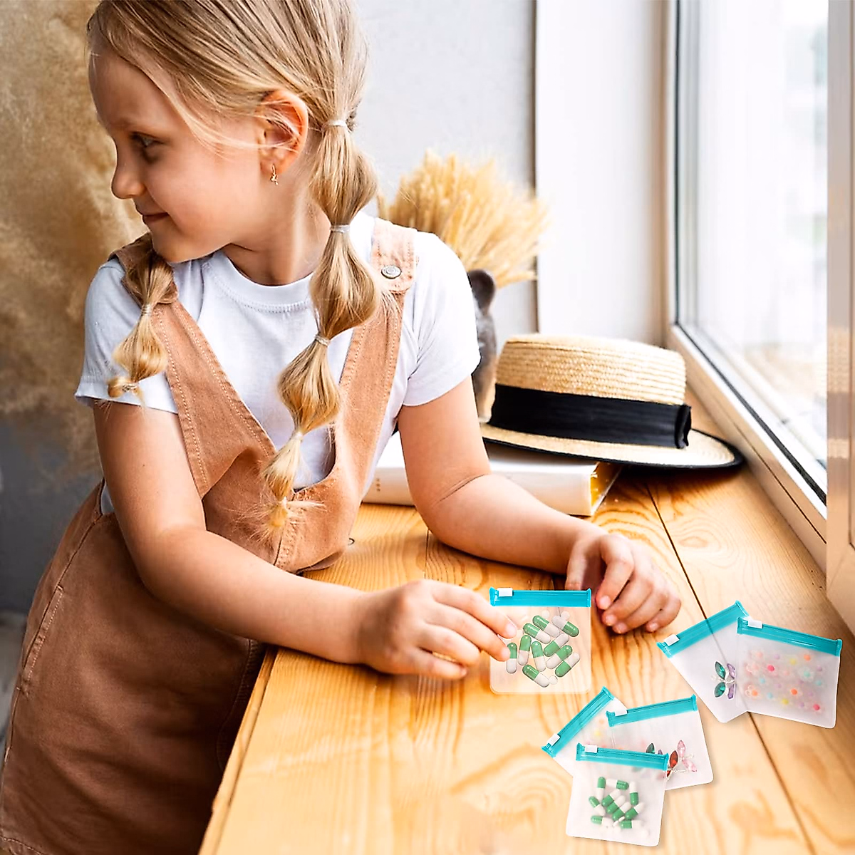 24 Pieces Pill Pouch Bags Reusable Zippered Pill Bags Small Portable Pill Baggies Reusable Pill Storage Pouch Bags Translucent Plastic Pill Packets with Slide Lock for Medicines Small Items