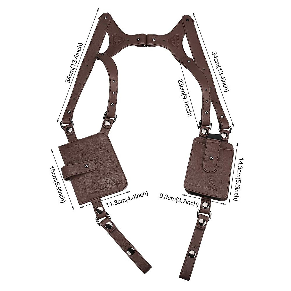 Neween Anti-Theft Hidden Underarm Strap Wallet Pocket Holster Phone Shoulder Holster Bag Leisure Double Shoulder Pouch (Coffee)