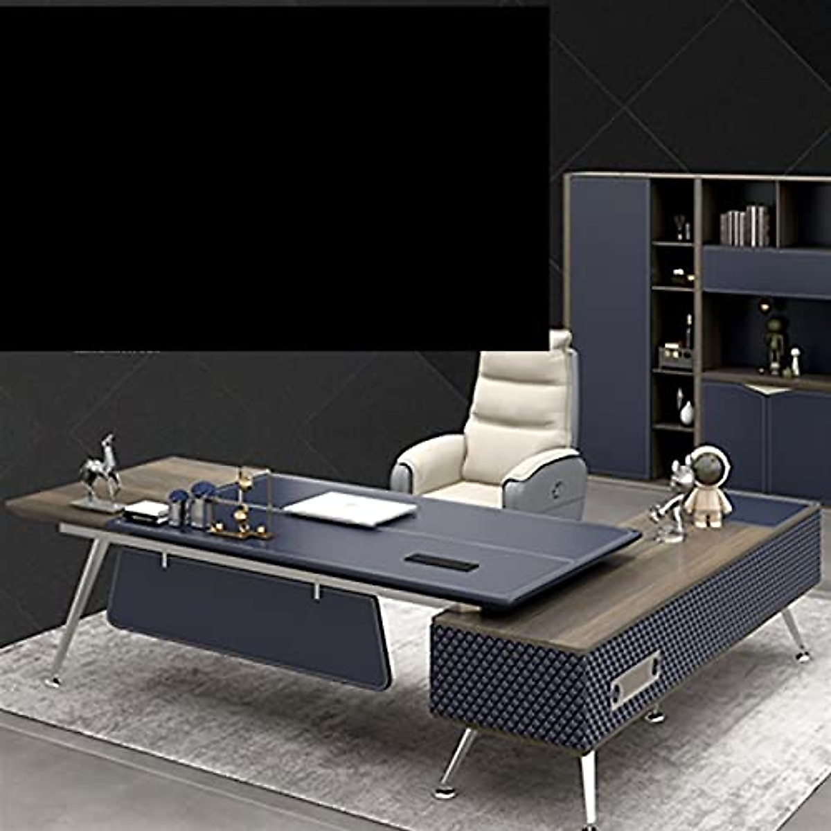 REMYS Desk Boss Office Desk and Chair Combination Manager Table President Table Supervisor Table Simple Executive Desk