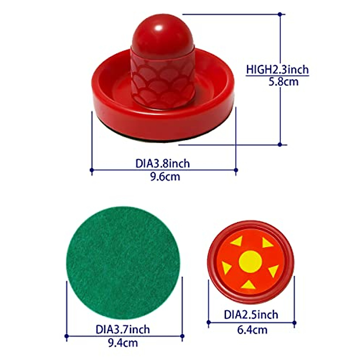 Joovon Air Hockey Pucks and Paddles, Non-Slip Strikers and Dynamic Air Hockey Pucks,Air Hockey Paddles for Adults and Kids,Replacement Accessories for Air Hockey Tables (Red and Black)