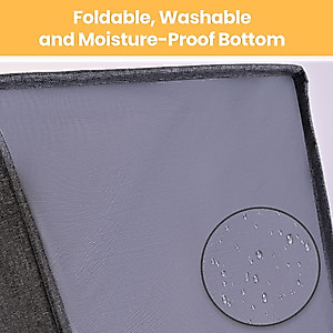 MEUVO Collapsible Storage Bins for Shelves - 3 Pack Foldable Storage Baskets for Organizing, Linen Closet Organizers and Storage with Visible Window and Handle for Clothes, 15.75" x 10.62" x 6.69"