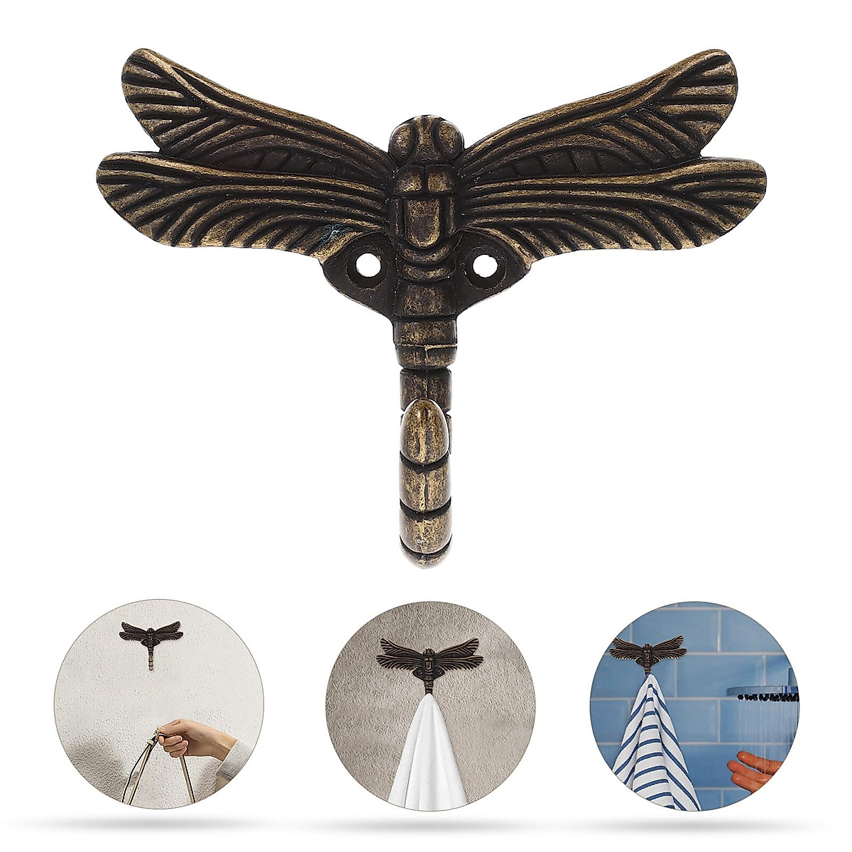 Alipis Dragonfly Clothes Hook Household Wall Hook Dragonfly Hook Storage Hanger Key Storage Hook Decorative Hook Wall Storage Hook Wall Hanging Hooks Wall Hooks for Hanging Door Back Hook