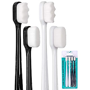 Extra Soft Toothbrush, Nano Toothbrush For Sensitive Gums, Extra Soft Toothbrushes Adult Sensitive Teeth Manual, Ultra Soft Toothbrush for Extra Protection Gum Care, Perfect for Kids & Adults (4 Pack)
