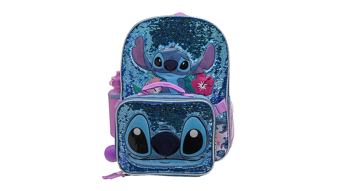 Disney Lilo & Stitch Girls 4-Piece Backpack Set | Fun School Backpack