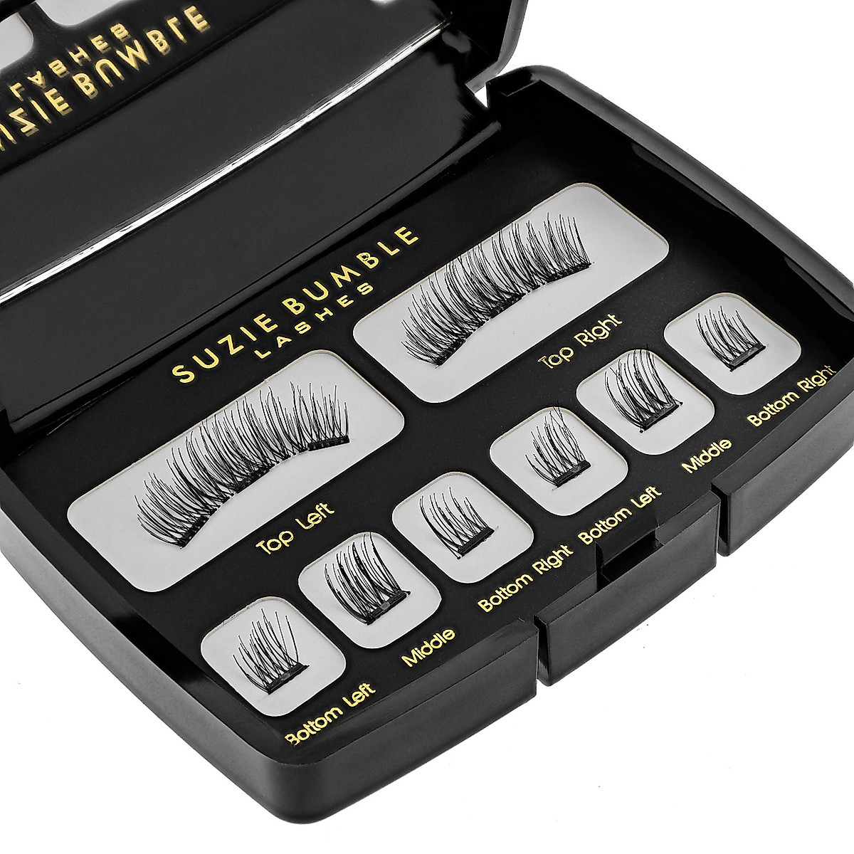 Suzie Bumble Magnetic Eyelashes Natural Look; Reusable Magnetic Lashes Eyelash Extension Kit - Pestañas Postizas Magneticas - Comes with Beautiful Mirror Travel Case