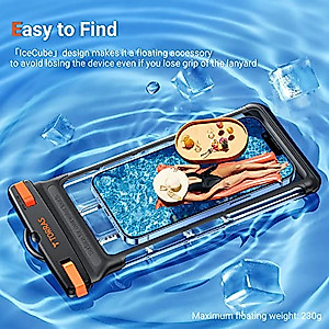 TORRAS 𝟐𝟎𝟐𝟐 𝗡𝗘𝗪 Icecube Waterproof Phone Pouch [Underwater Screen Touchable] IPX8 Waterproof with Adjustable Lanyard Clear Phone Dry Bag for iPhone 13 Pro Max/12/11 Samsung Google Up to 7.0''
