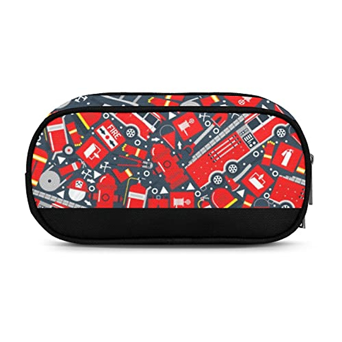 Fire Truck Custom Pencil Pen Case, Personalized Pencil Bag Pouch Box with Zipper, Pencil Pouch for School Office and Travel