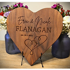 Personalized Cutting Board Wedding Gift Beautifully Engraved Heart Design Walnut Maple Cherry Customized Bride Groom Unique Display Newlywed Couple Marriage Parents Anniversary Housewarming Christmas