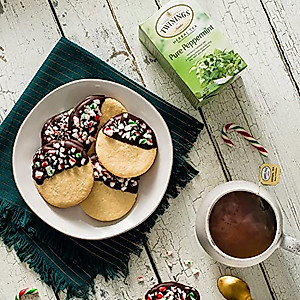 Twinings Tea Pure Peppermint Herbal Tea, Calm and Refreshing Mint Tea, Caffeine Free, Soothing Hot Tea, Iced Tea or Cold Brew Beverage, 50 Tea Bags Per Box