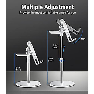 KU XIU Tablet Stand Holder, Phone Stand for MagSafe Charger, Headphone Stand 3 in 1 Adjustable Aluminum Stand for iPhone 13 12, iPad, Tablet, Kindle, Switch, AirPods, Sony, Bose(No Included Magsafe)